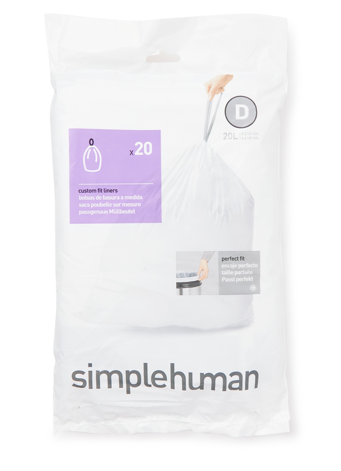 Simplehuman Afvalzakken Code D 20L 100 stuks • Wit • de Bijenkorf