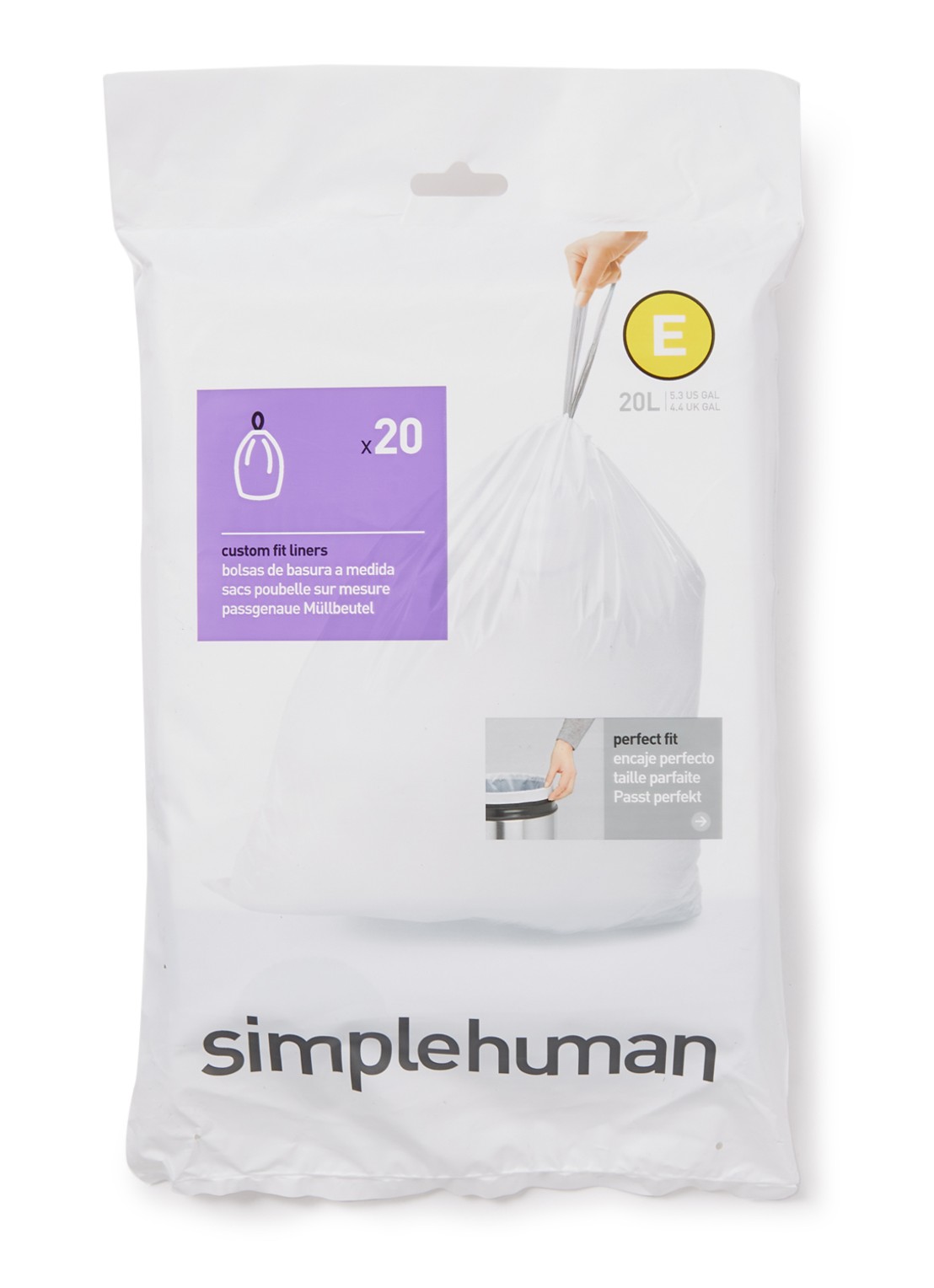 Simplehuman Afvalzakken Code E 20L 100 stuks • Wit • de Bijenkorf
