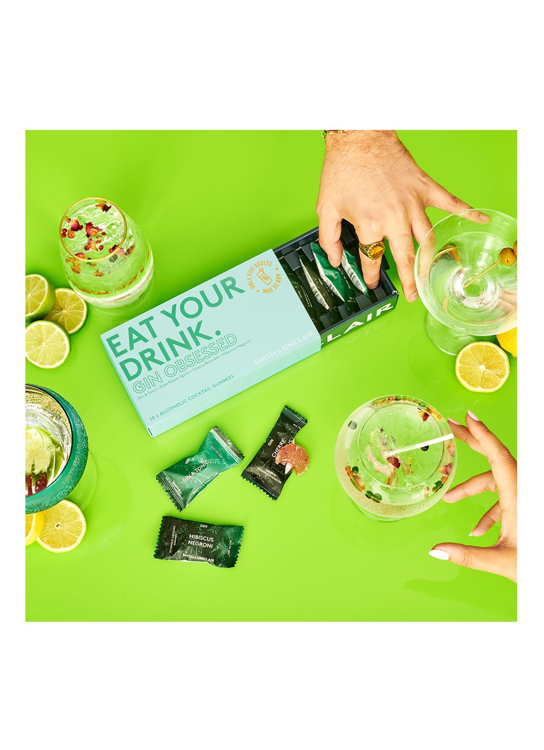 Smith & Sinclair Eat Your Drink Gin Obsessed alcohol cockail gummies ...