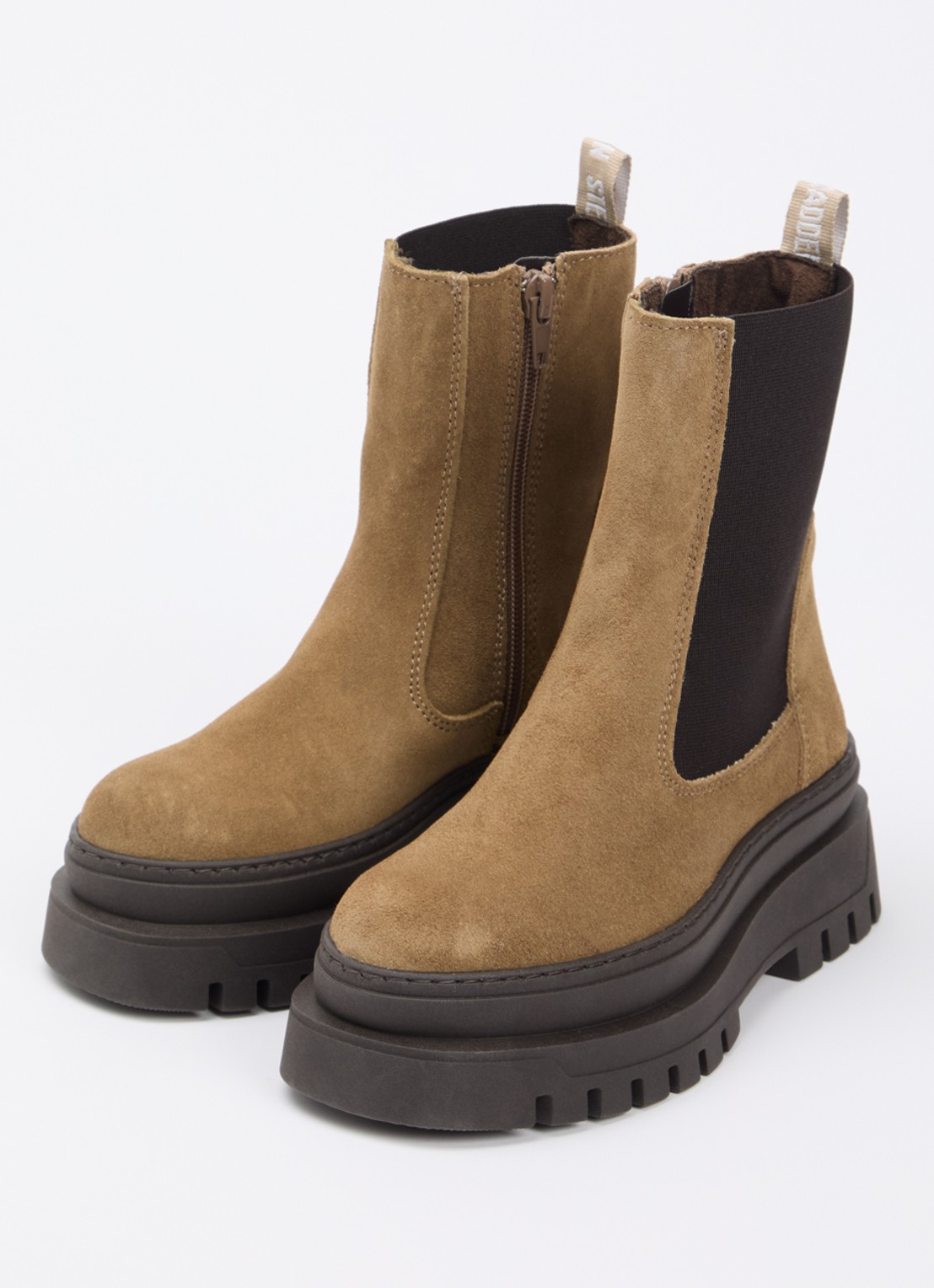Steve Madden Cassandra chelsea boot van leer • Camel • de Bijenkorf