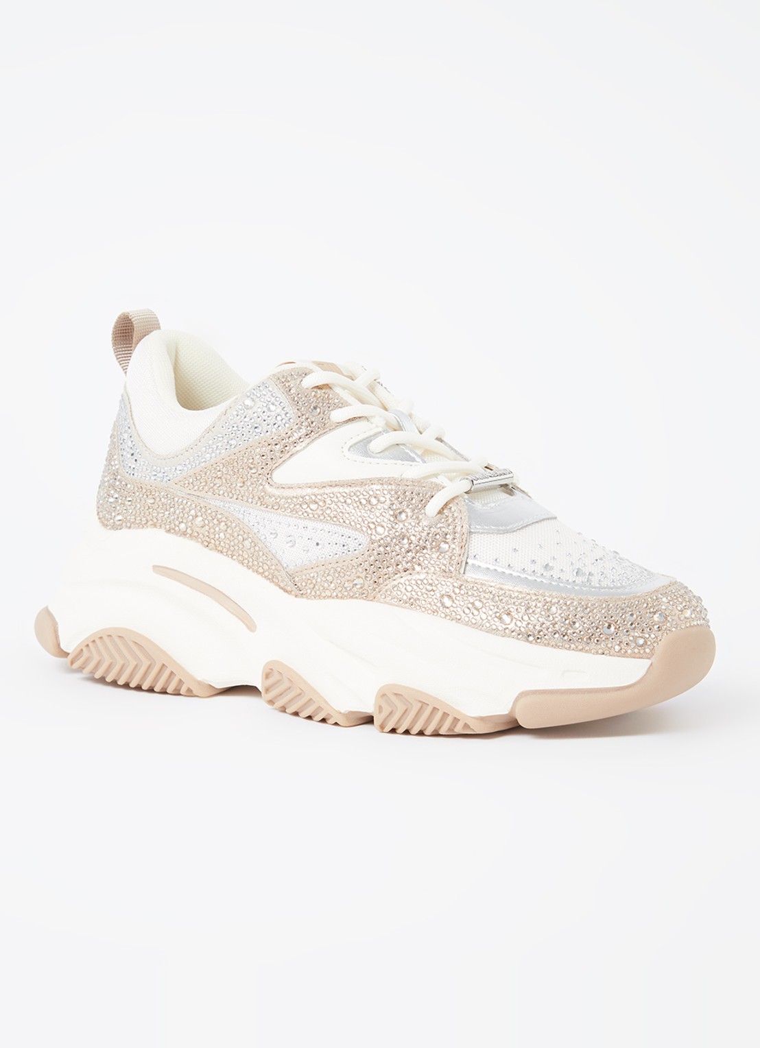 Steve Madden Privy sneaker met glitter • Beige • de Bijenkorf