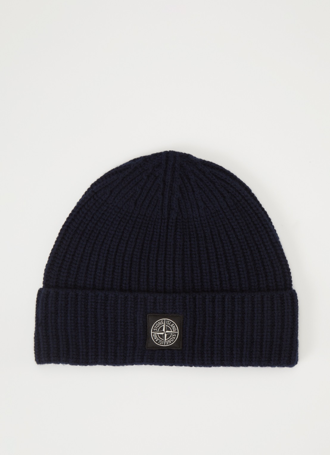 Stone Island S00B4 grofgebreide muts met logo • Donkerblauw • de Bijenkorf