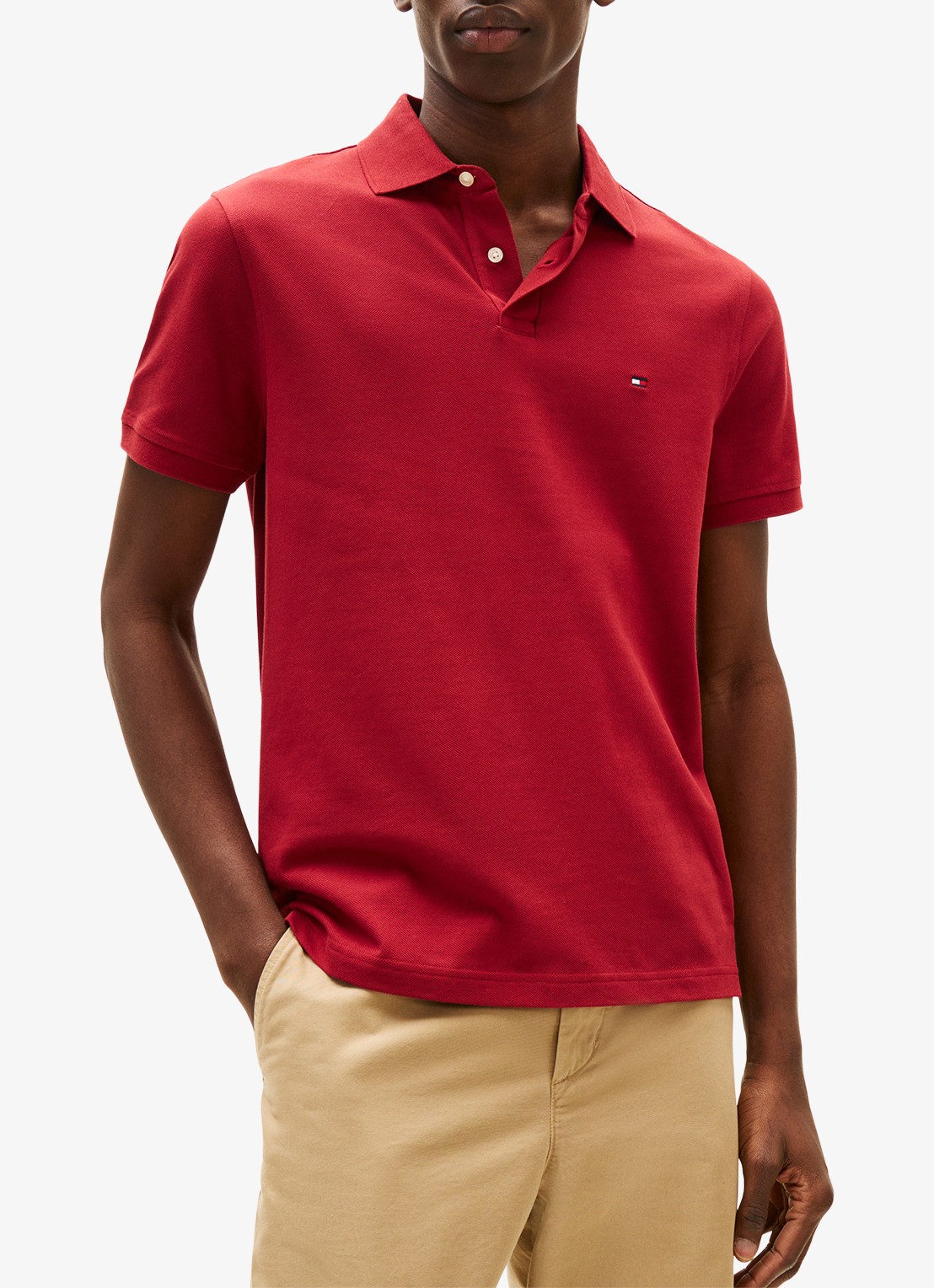 Tommy Hilfiger 1985 Regular Fit Pique Polo Shirt • Regatta Red-XIT ...