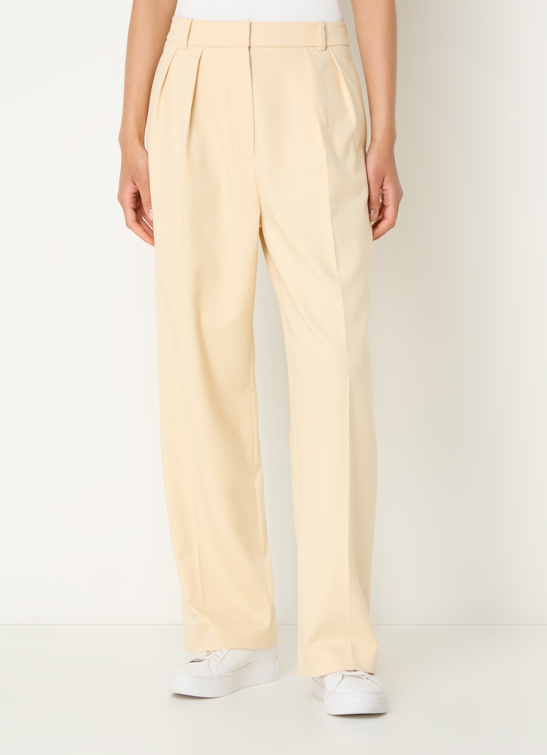 Tommy Hilfiger High waist straight fit pantalon met plooidetail ...