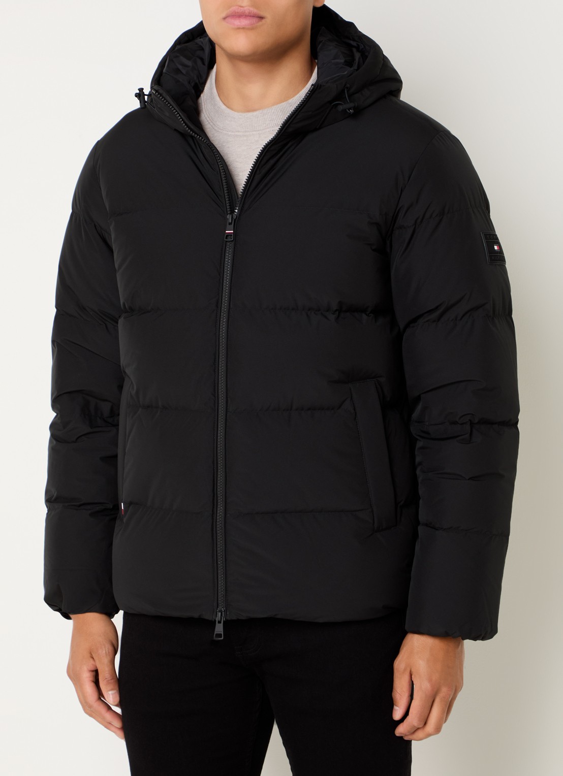 Tommy Hilfiger Puffer jack met donsvulling en steekzakken • Zwart • de ...