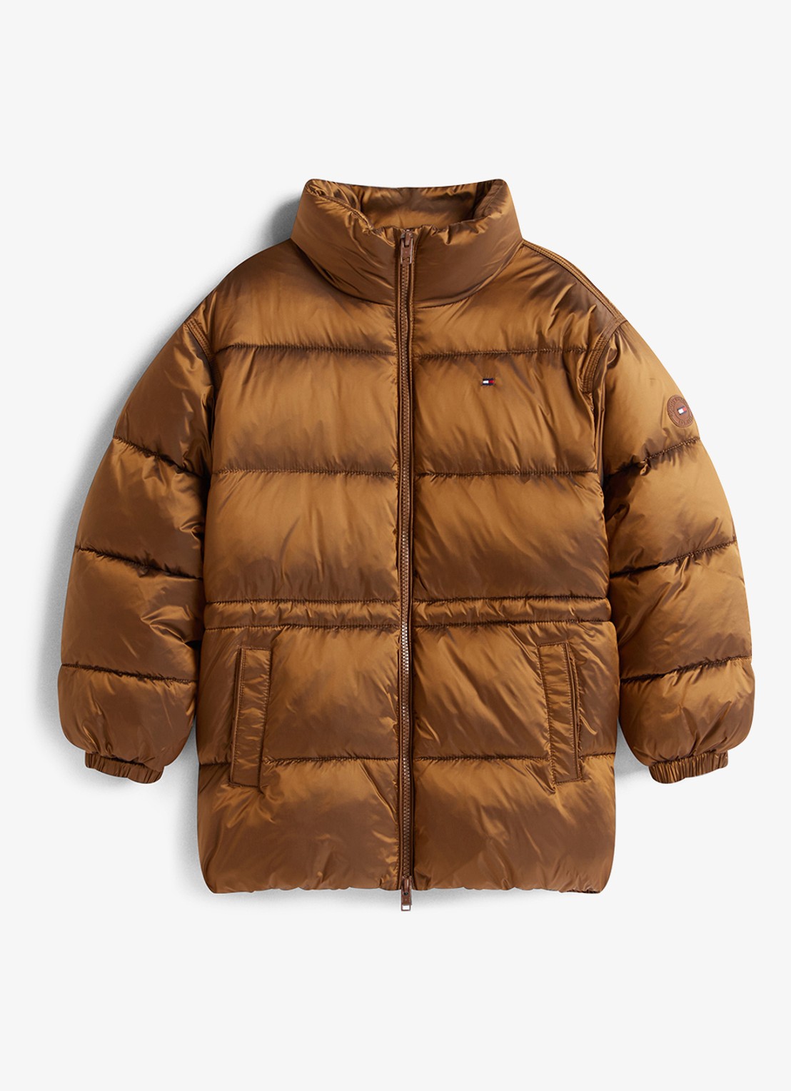 Tommy Hilfiger Puffer jas met metallic finish • Brons • de Bijenkorf
