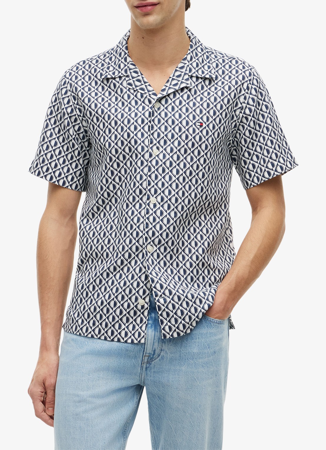 Tommy Hilfiger Regular fit overhemd met grafische print • Donkerblauw ...