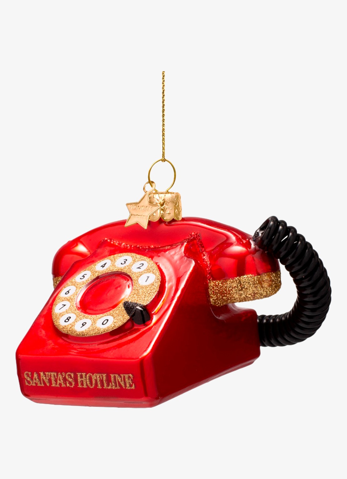 Vondels Vintage Telefoon kersthanger 7 cm • Rood • de Bijenkorf