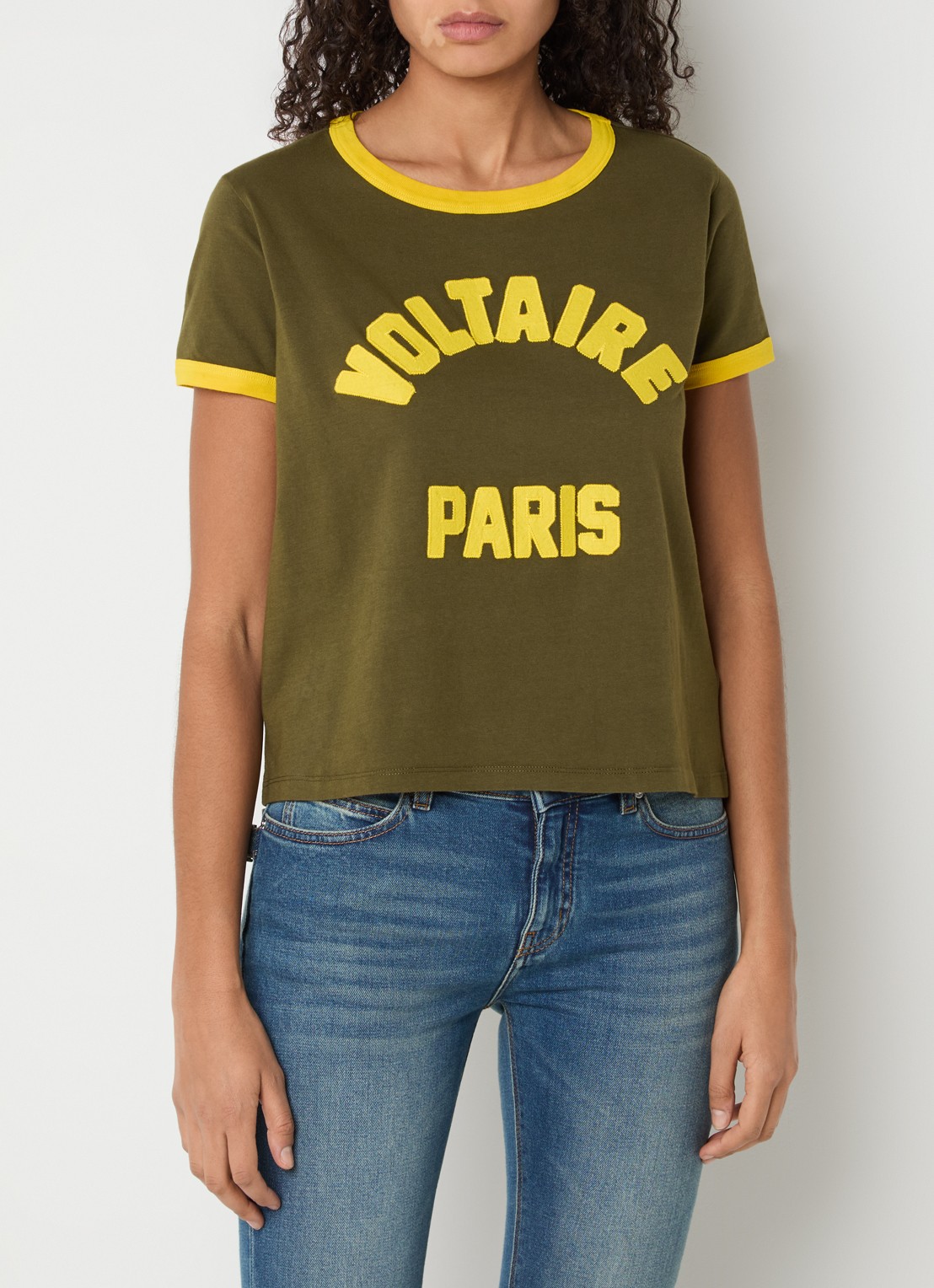 Zadig&Voltaire Alys T-shirt met logoborduring • Bronsgroen • de Bijenkorf