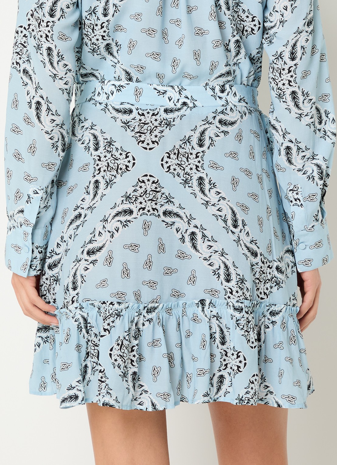 Zadig&Voltaire Jupiter mini rok met volant en paisley dessin ...