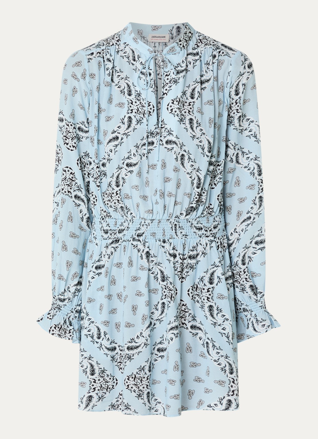 Zadig&Voltaire Rayados mini tuniekjurk met logoprint • Lichtblauw • de ...