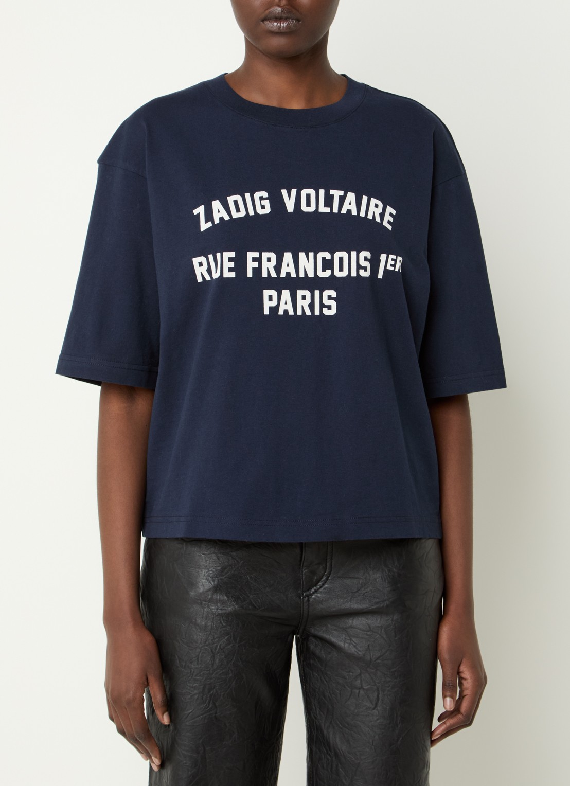 Zadig&Voltaire Taida T-shirt met logoprint • Donkerblauw • de Bijenkorf