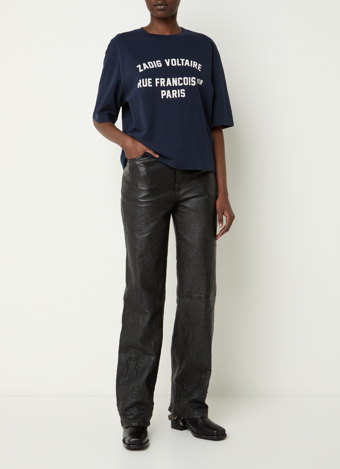 Zadig&Voltaire Taida T-shirt met logoprint • Donkerblauw • de Bijenkorf
