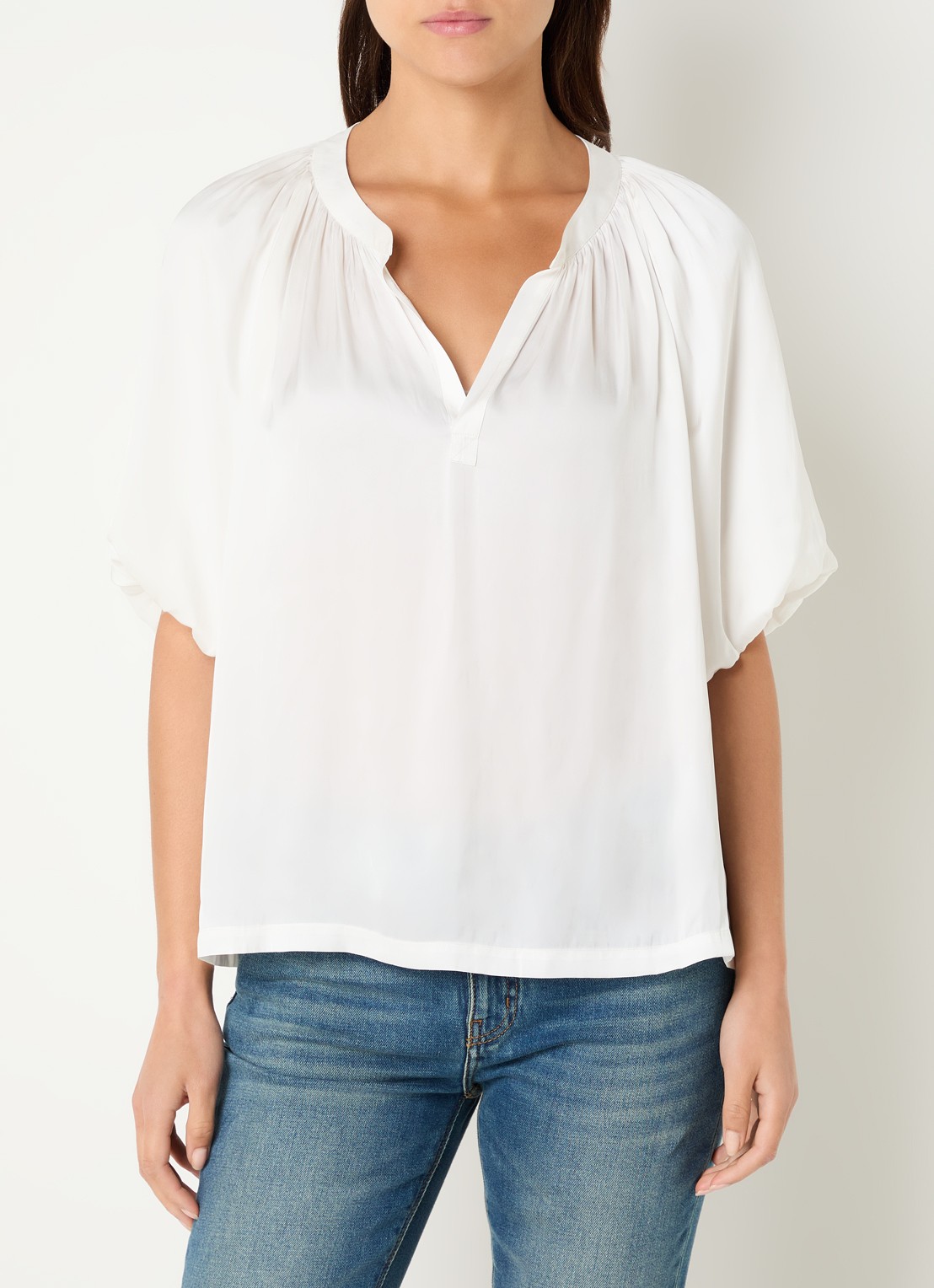 Zadig&Voltaire Teko tuniek van satijn met ballonmouw • Gebroken wit ...