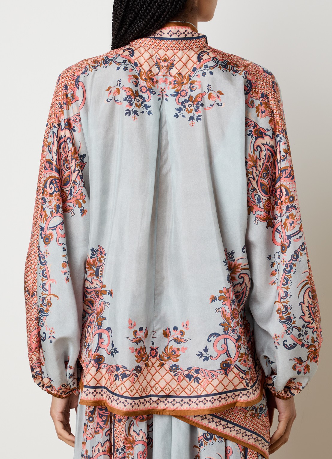 Zimmermann Aster blouse van zijde • Blauwgrijs • de Bijenkorf