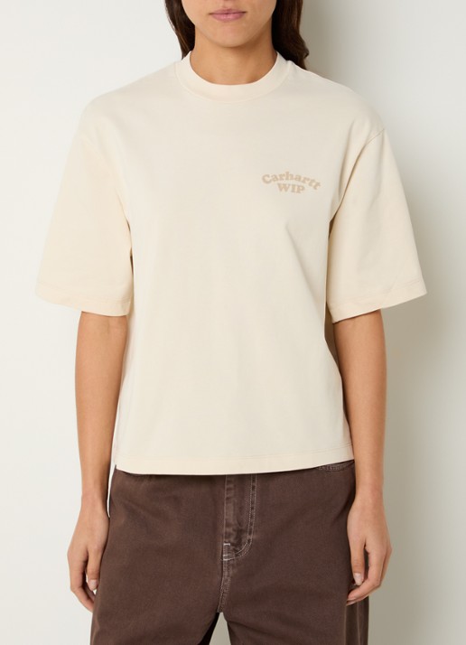 Carhartt WIP Modality T-shirt met logo- en backprint • Beige • de Bijenkorf