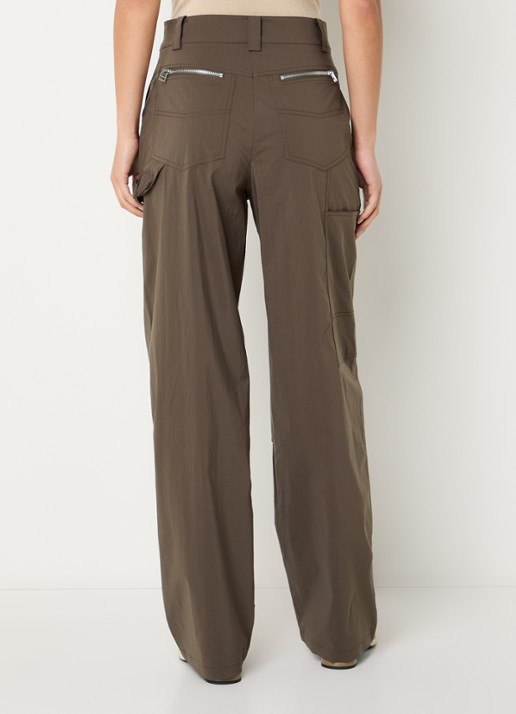 IRO Ellena mid waist straight leg broek met steekzakken • Lichtbruin ...