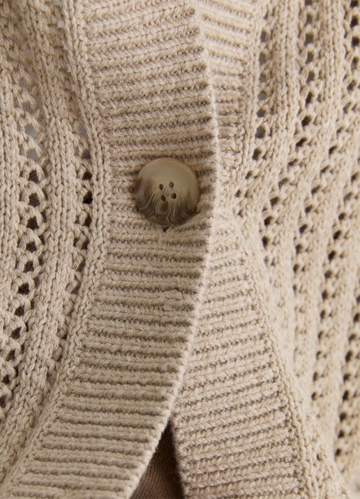 Reiss Constance opengebreid vest in linnenblend • Neutral / Beige • de ...