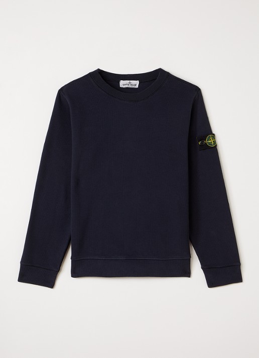 Stone Island 00010 sweater met logo • Donkerblauw • de Bijenkorf