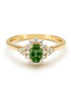 Diamond Point Geelgouden ring, 0.60 ct groene saffier, Eden • Geelgoud ...