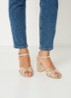Jonak Debacq sandalette van kalfsleer met glitter • Beige • de Bijenkorf