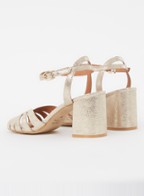 Jonak Debacq sandalette van kalfsleer met glitter • Beige • de Bijenkorf