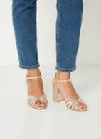 Jonak Debacq sandalette van kalfsleer met glitter • Beige • de Bijenkorf