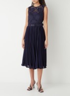 Phase Eight Amora midi jurk met plissé en ceintuur • Paars • de Bijenkorf