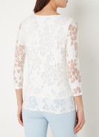 Phase Eight Mariella semi-transparante top met burn-out dessin • Wit ...