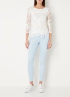 Phase Eight Mariella semi-transparante top met burn-out dessin • Wit ...