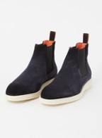 Santoni Detroit chelsea boot van suède • Blauw • de Bijenkorf