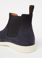 Santoni Detroit chelsea boot van suède • Blauw • de Bijenkorf